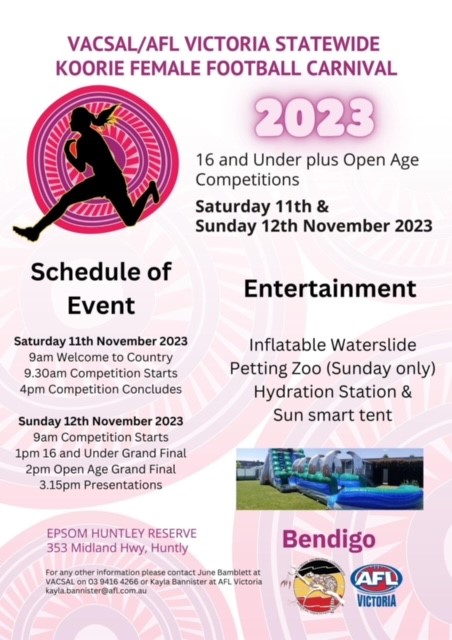 VACSAL – AFL Victoria Statewide Koorie Female Football Carnival 2023