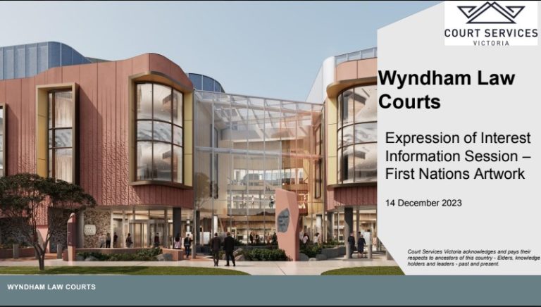 “Wyndham Law Courts (WLC) – First Peoples Artwork Expressions of Interest”