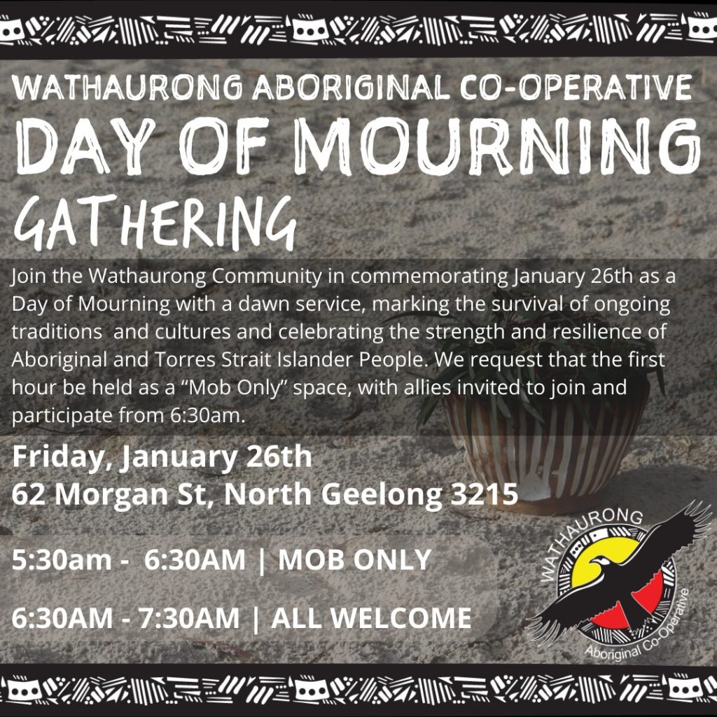 Day of Mourning Gathering – Wathaurong Aboriginal Co-operative