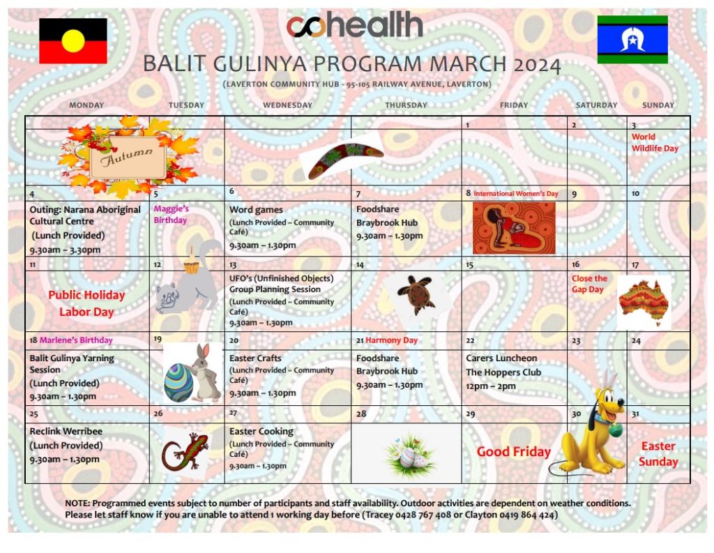 CoHealth – BALIT GULINYA – PAG – CALENDAR MARCH 2024